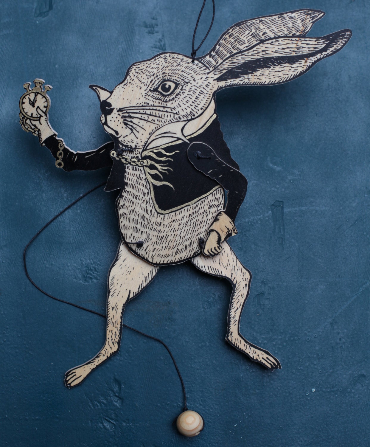 White Rabbit Jumping Jack - Etsy