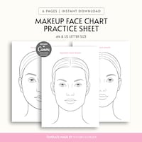 Makeup Face Chart, Face Chart Practice Sheets, Printable Make up ...