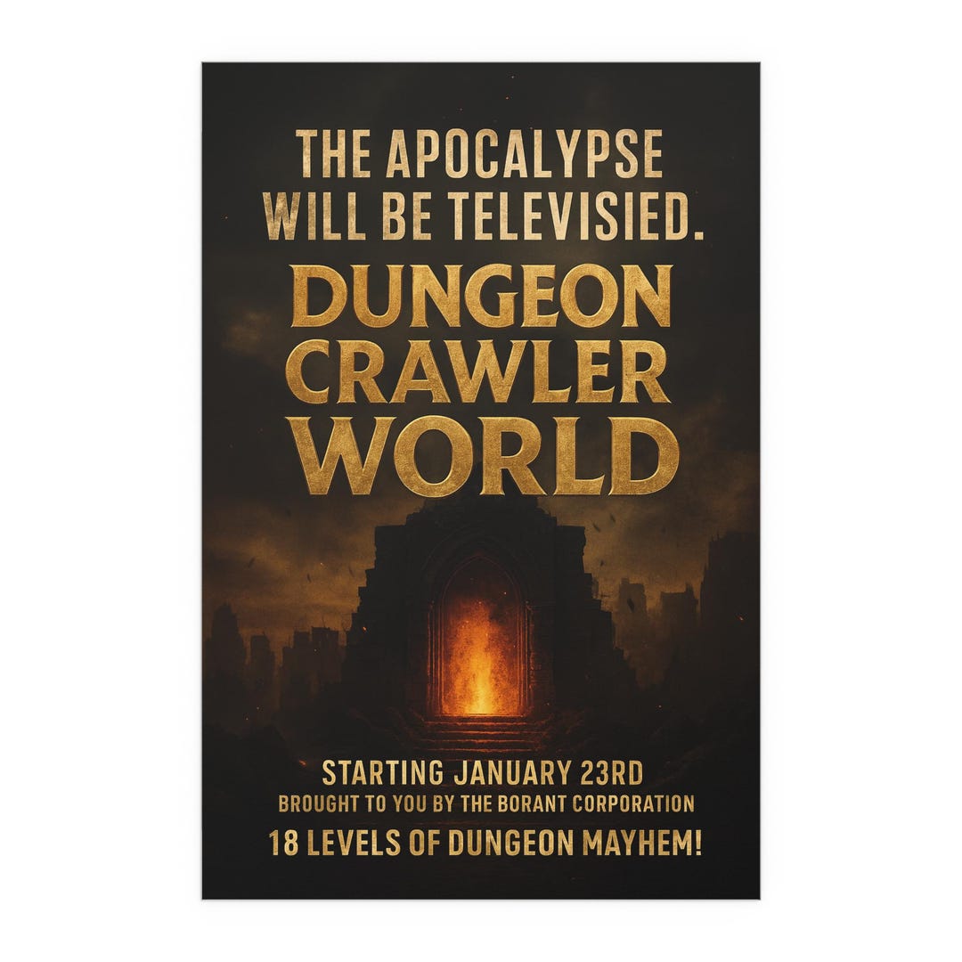 Dungeon Crawler World Poster - DCC. the Apocalypse Will Be Televised - Etsy