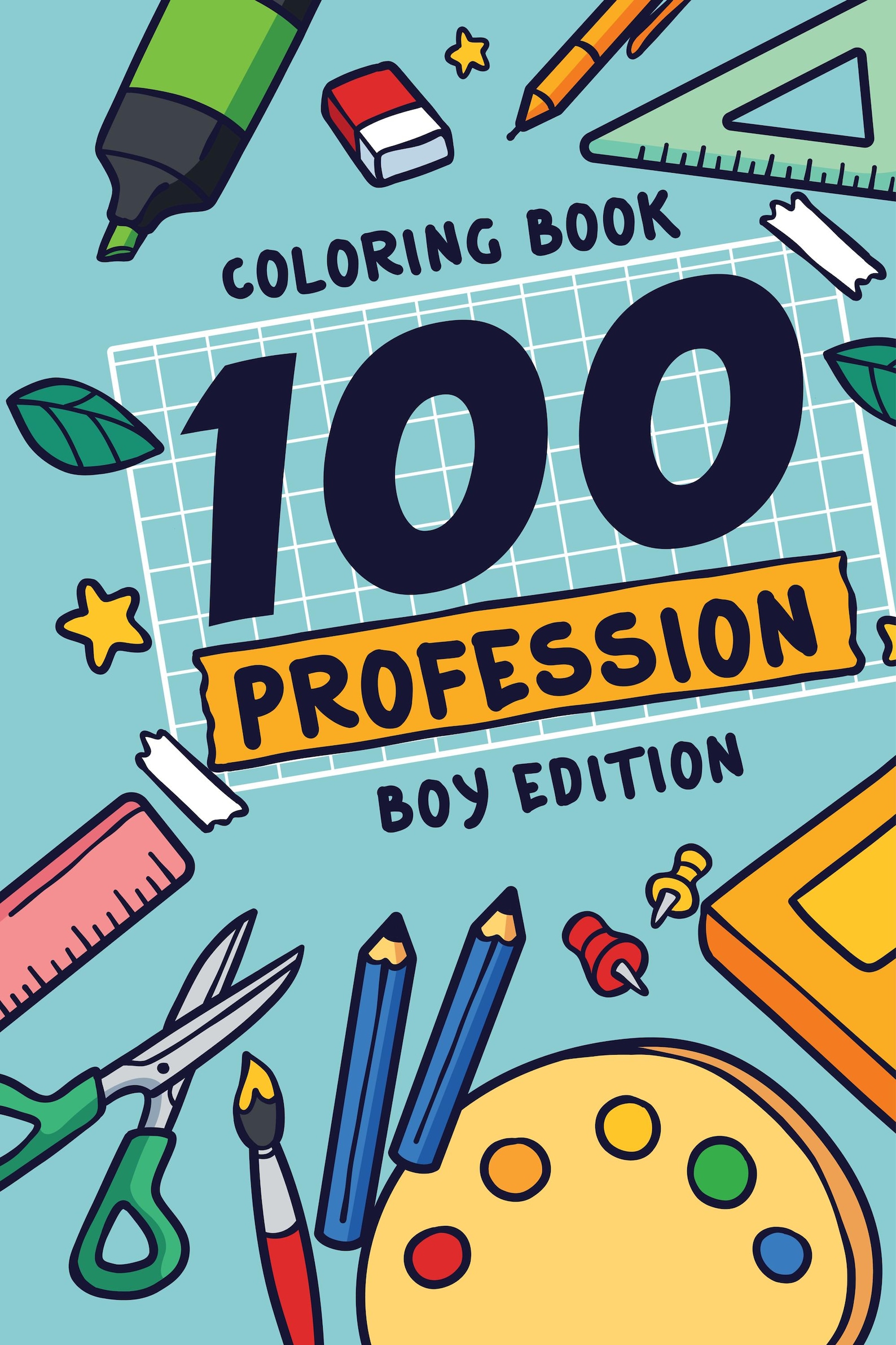 100 Profession Boy Edition Coloring Pages for Kids Adults, Career Job ...