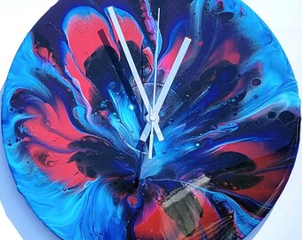 Fluid Art Painted Wall Clock | Etsy