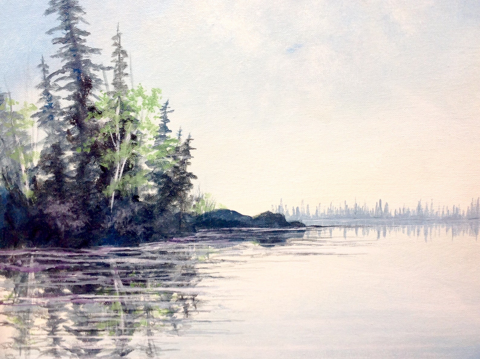 Original Minnesota Art on a Canvas Panel, Acrylic Landscape Painting ...