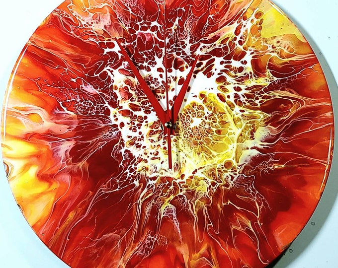 Fluid Acrylic Painted Wall Clock - Etsy