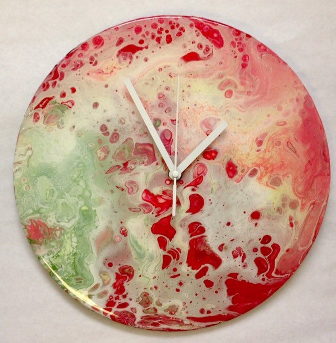 Fluid Art Painted Wall Clock - Etsy