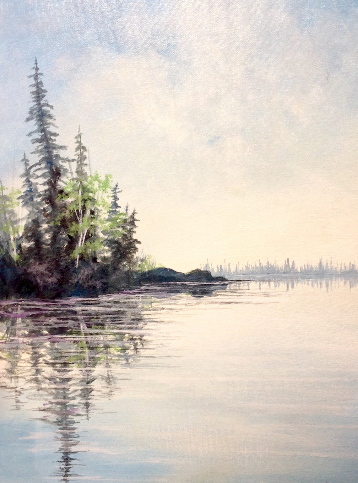 Original Minnesota Art on a Canvas Panel Acrylic Landscape | Etsy