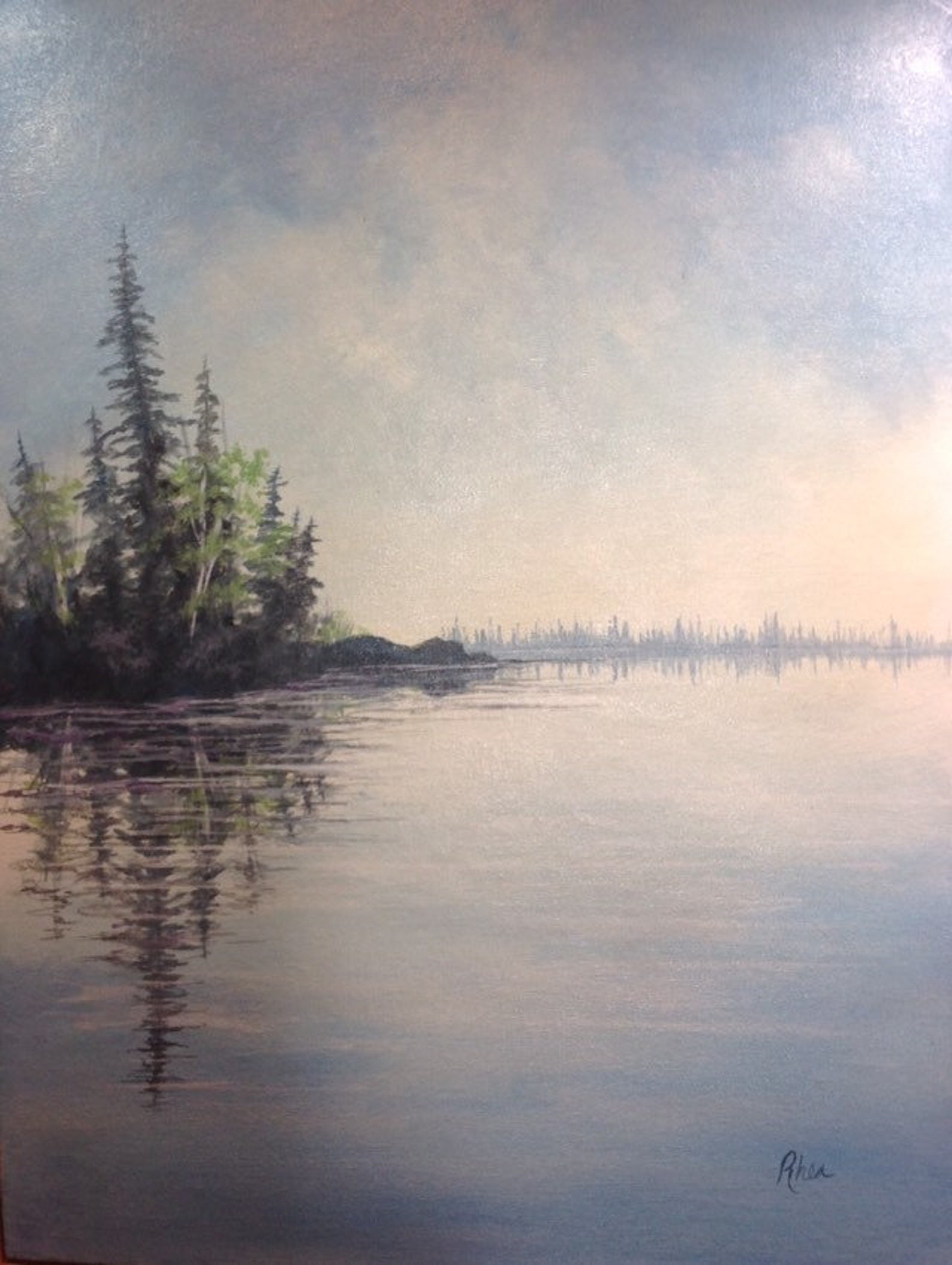Original Minnesota Art on a Canvas Panel, Acrylic Landscape Painting ...
