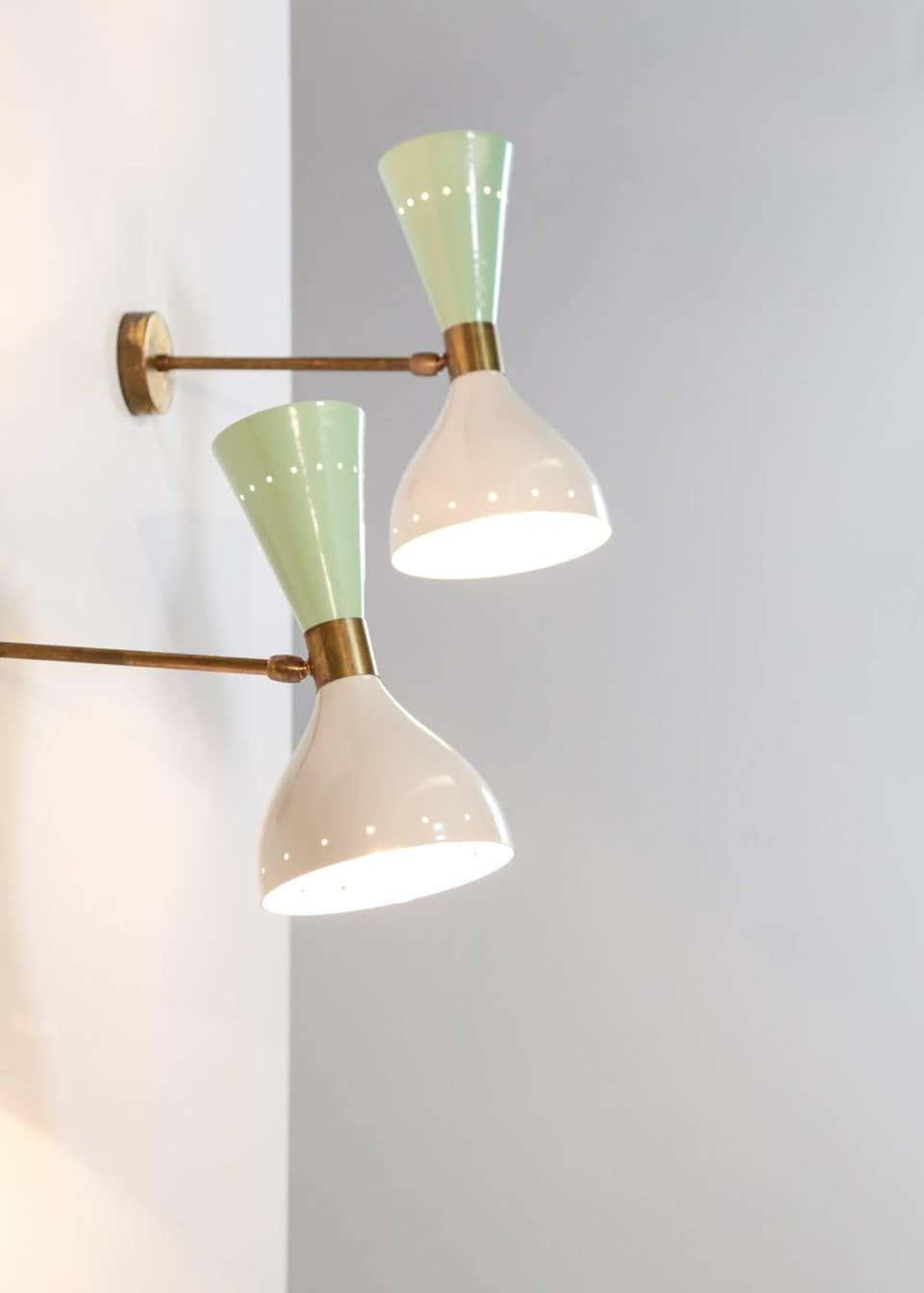 Mid Century Modern Brass Wall Sconce - Stilnovo Style 2-light Lamp - Etsy
