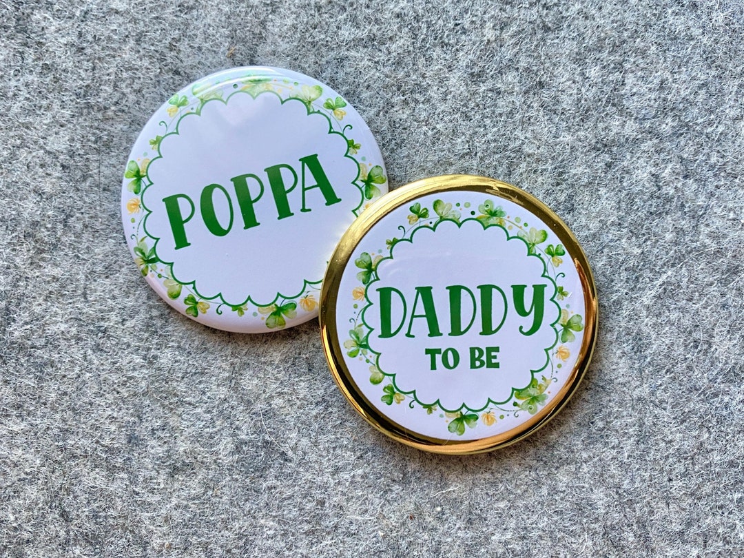 Mommy to Be Pins Gender Neutral Pins With Clover Shamrock Personalized ...