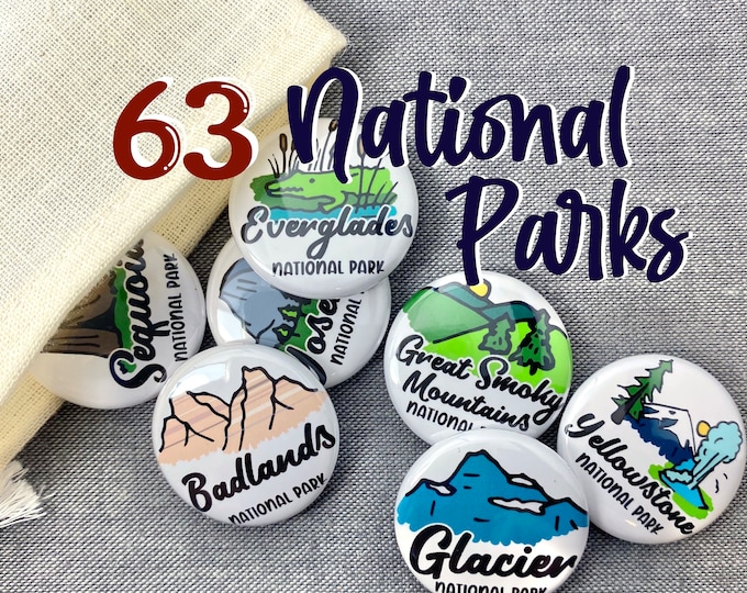 America's National Parks Pins Collectible Pinback Buttons Outdoor ...