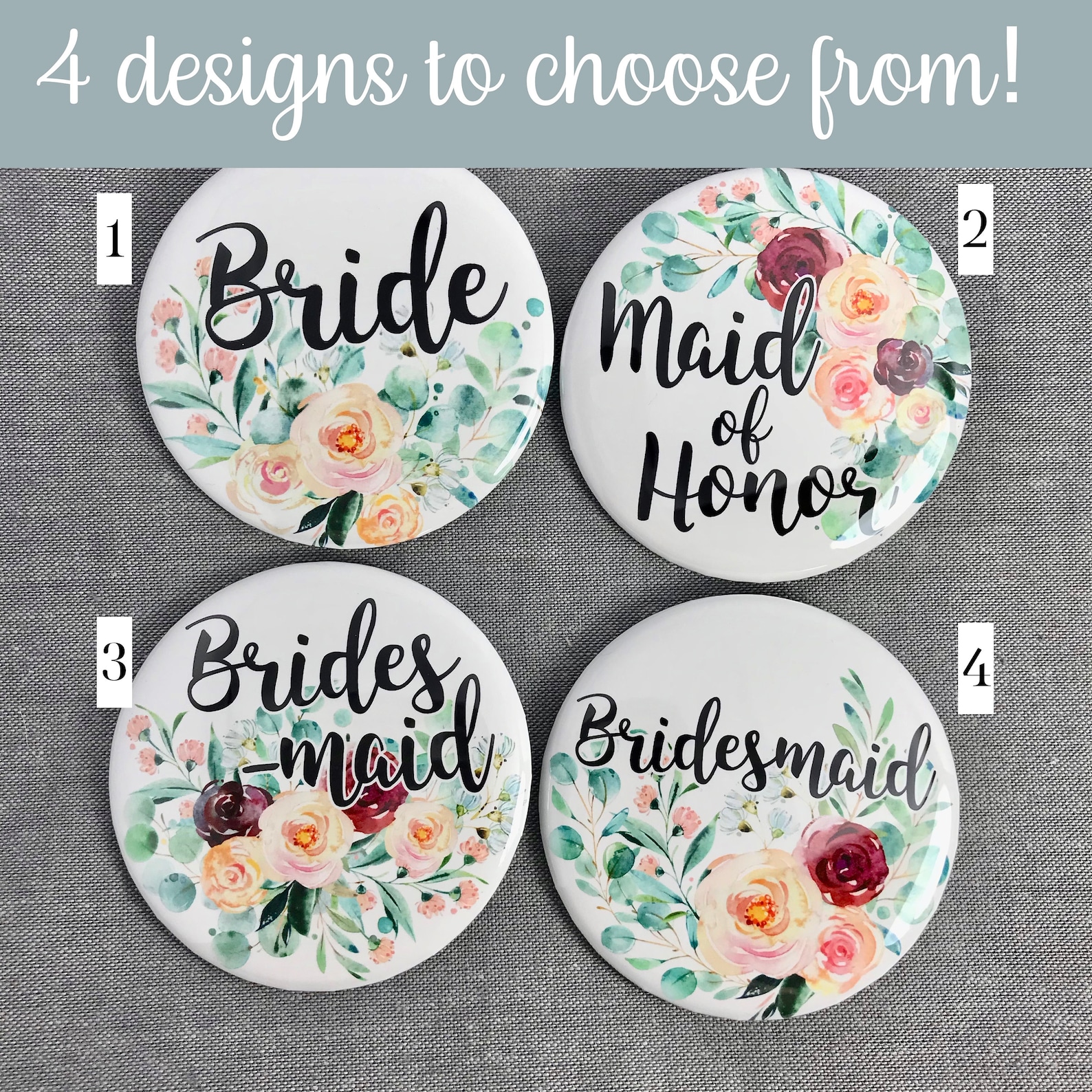 Blush Wedding Party Pin Personalized Family Name Party Pin for Baby ...