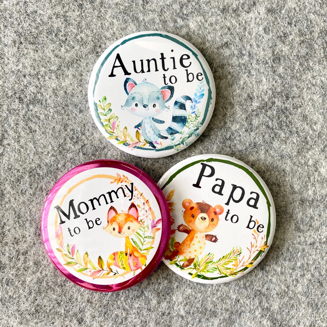 Woodland Animals Baby Shower Pins Mommy to Be Forest Woods Designs With ...