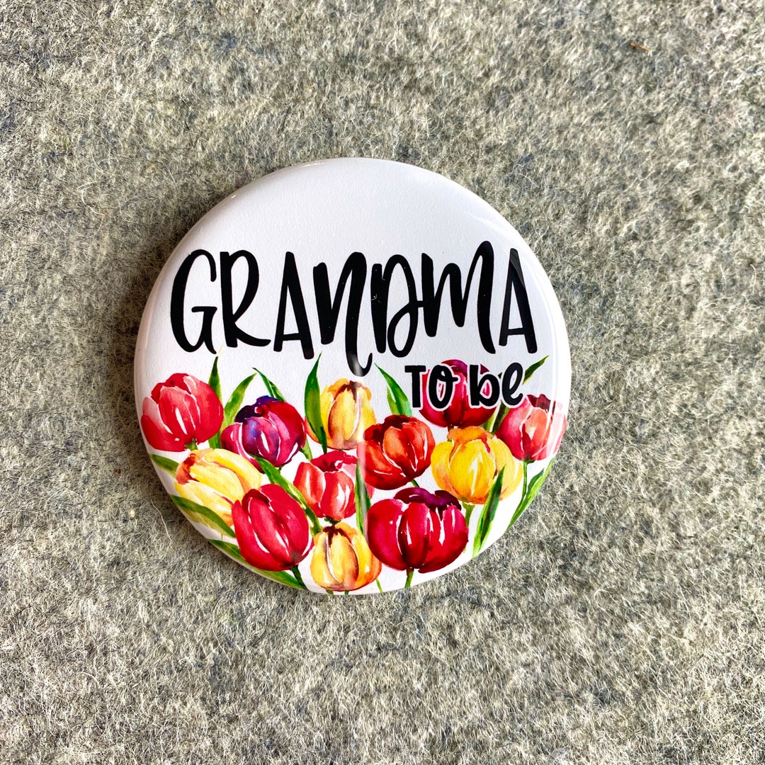 Baby Shower Buttons With Names Spring Tulip Baby Shower Gift for New ...