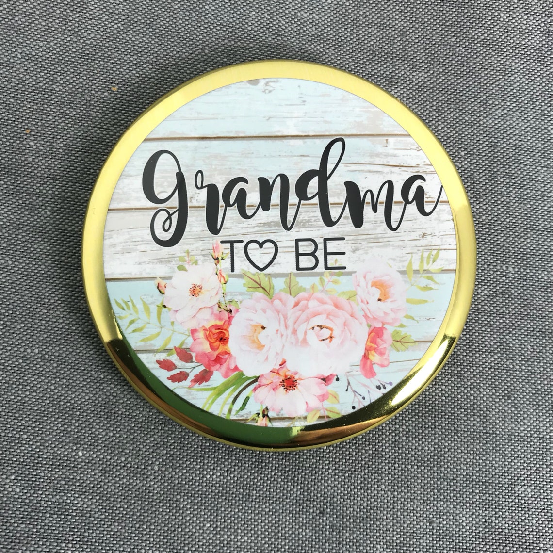 Baby Shower Pins Rustic Wood Roses Floral Pins Grandma to | Etsy