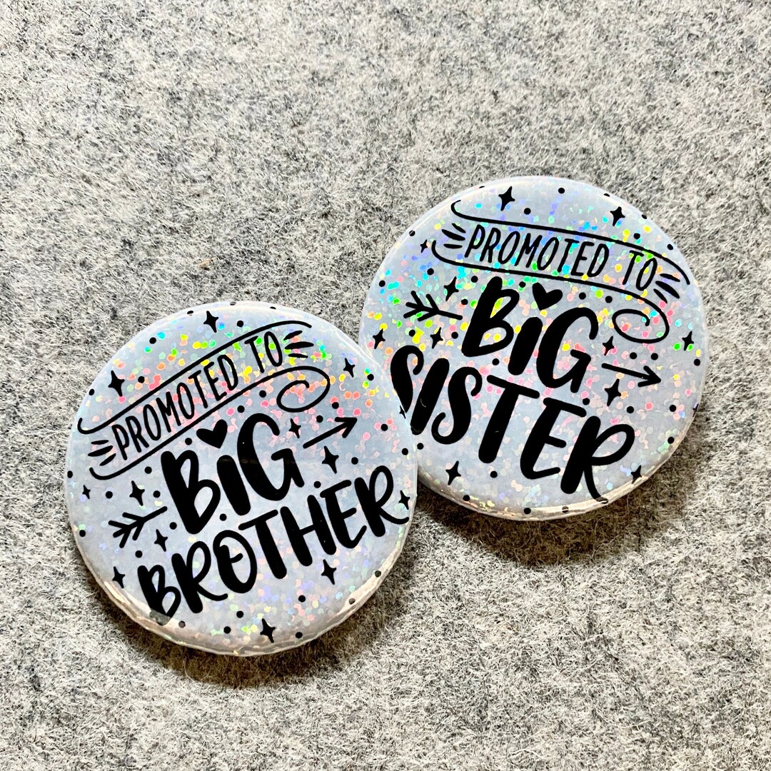 Big Brother Big Sister Pin | New Baby Badges | Sibling Buttons | Baby ...