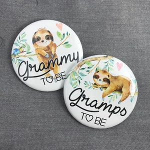 Sloth Baby Shower Pin Family Name Buttons Mommy to Be Sloth Party Baby ...