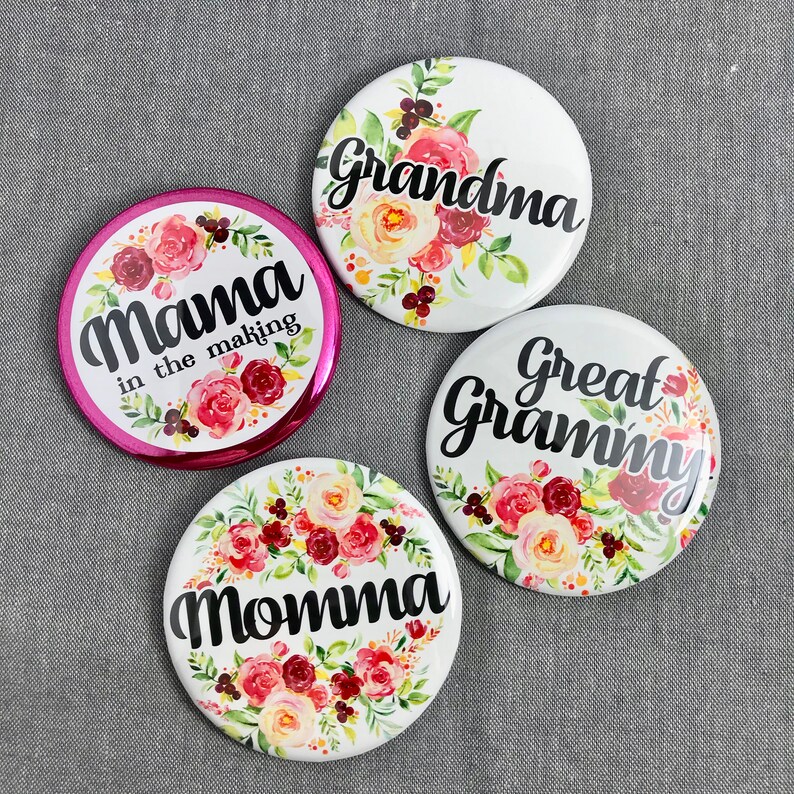 Mommy to Be Pinback Buttons | Bridal Party Name Tags Gifts | Family ...