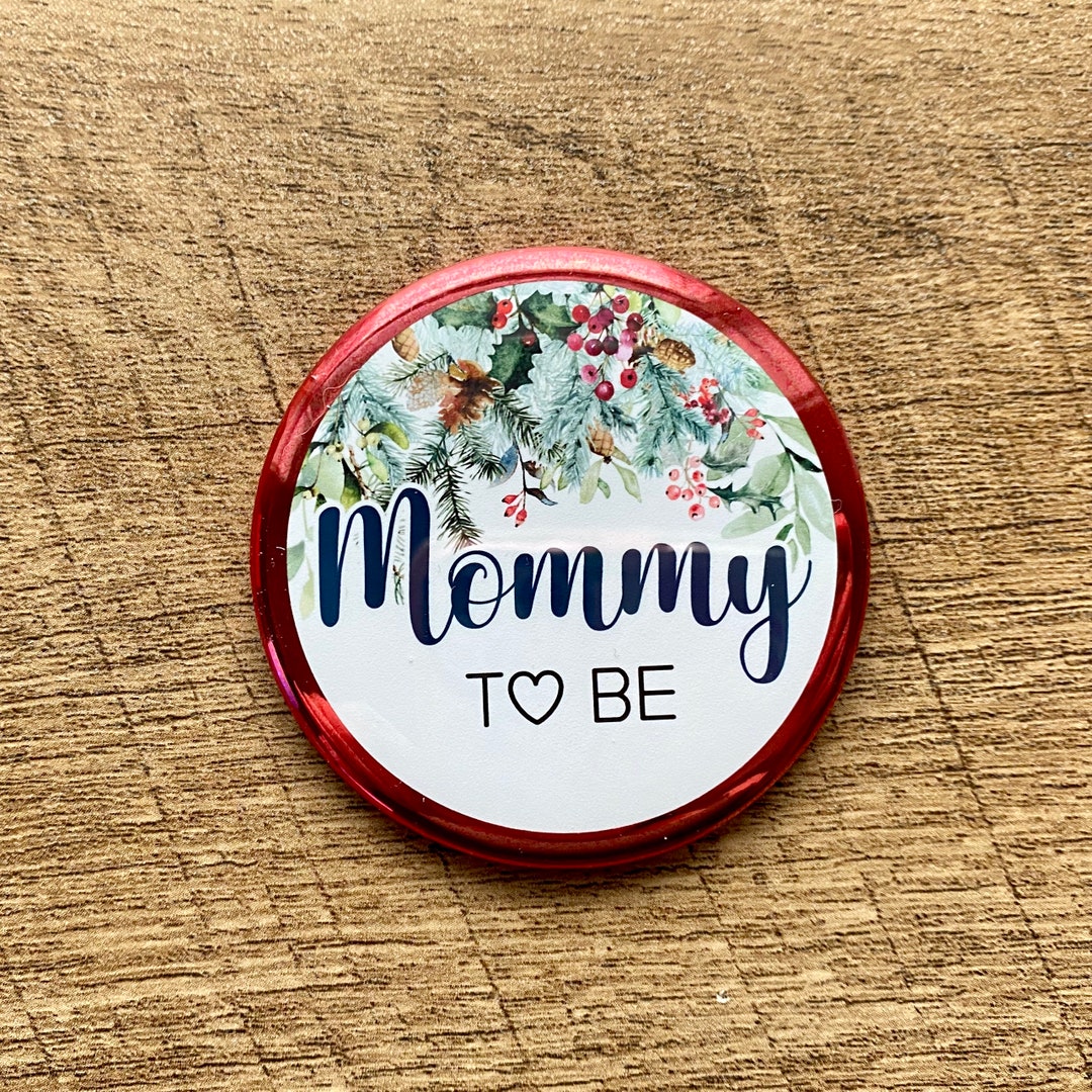 Holiday Party Name Badge Custom Party Pin With Holiday Evergreen ...
