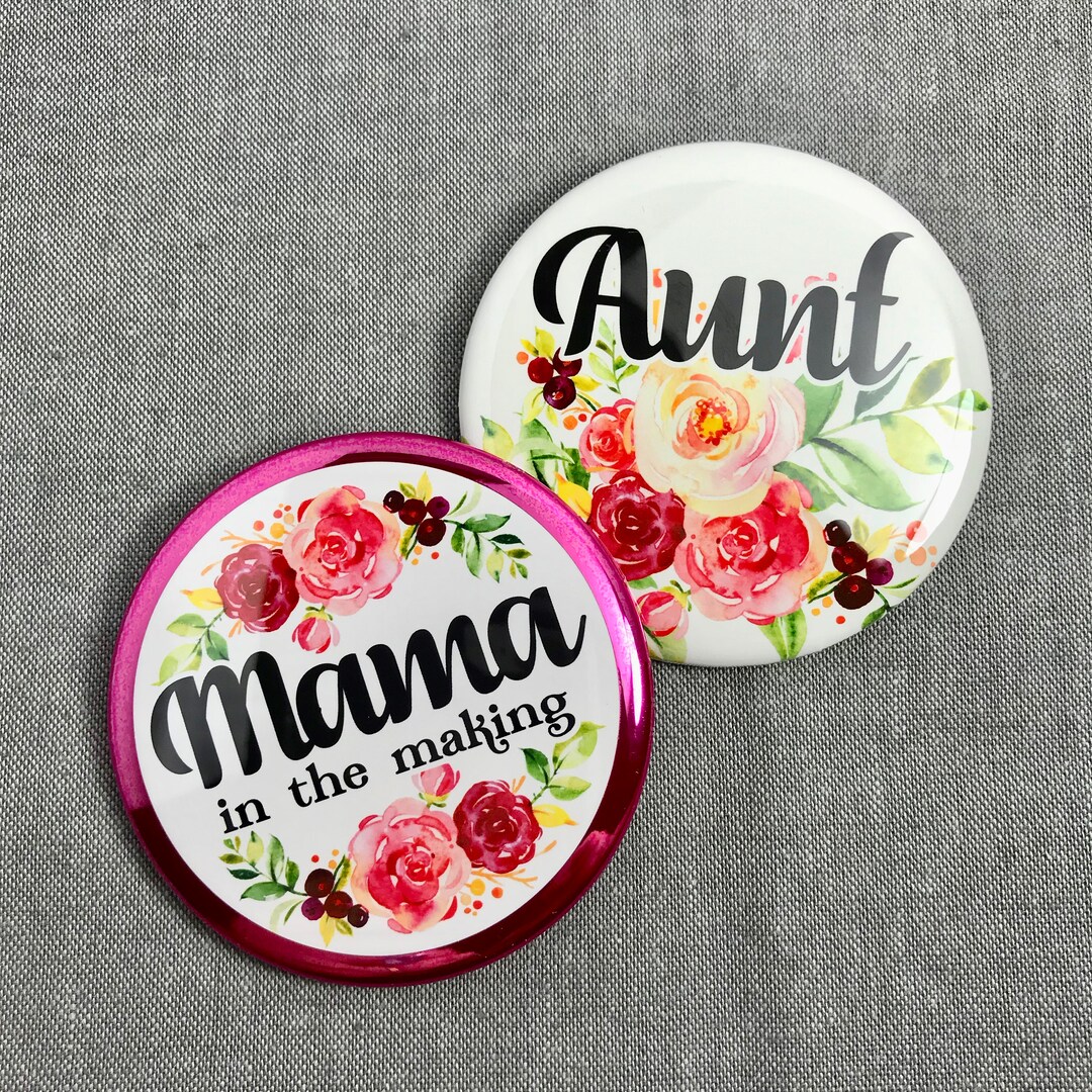 Mommy to Be Pinback Buttons | Bridal Party Name Tags Gifts | Family ...