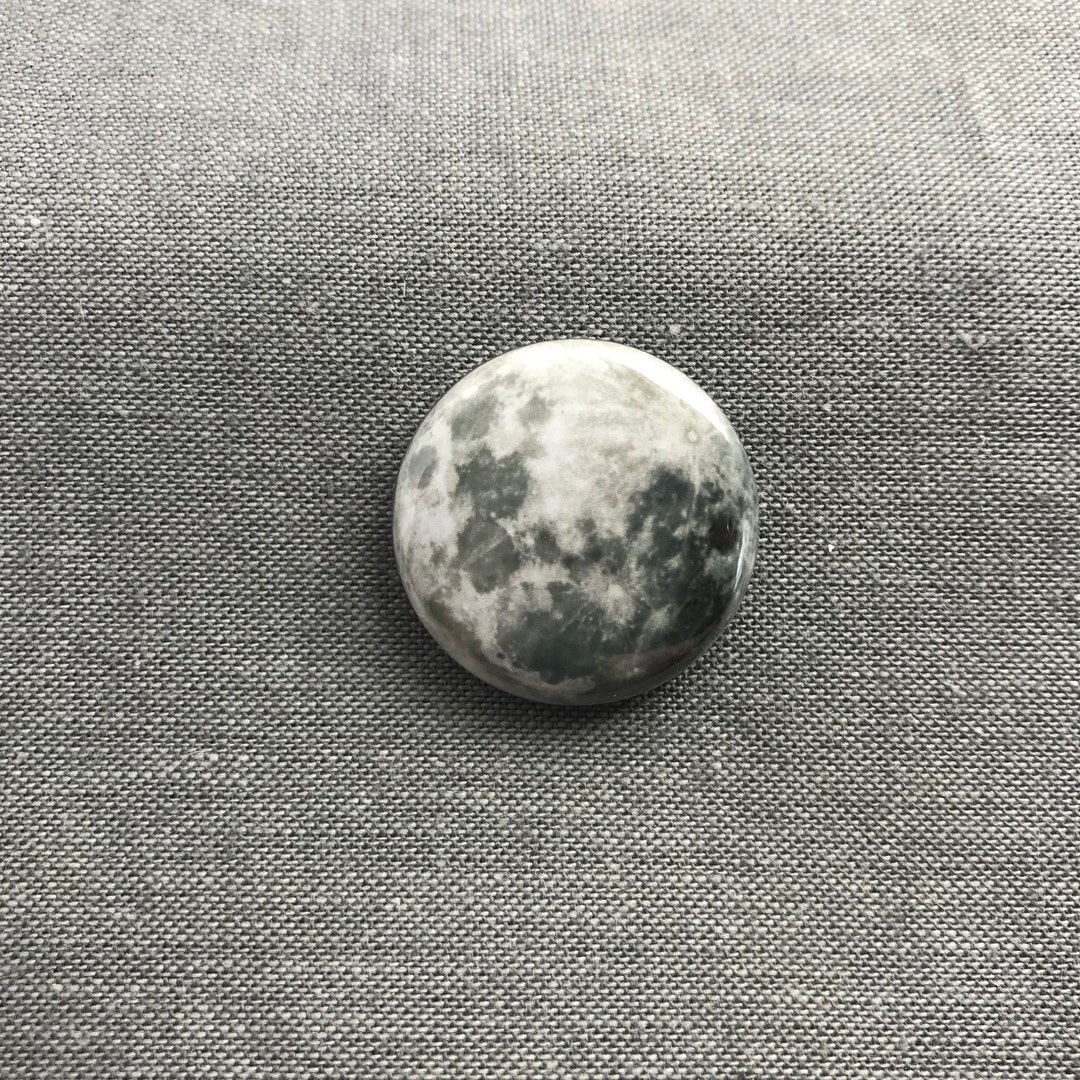 Moon Pin | Outer Space Button | 1 Inch Magnetic Necklace Charm | Star ...
