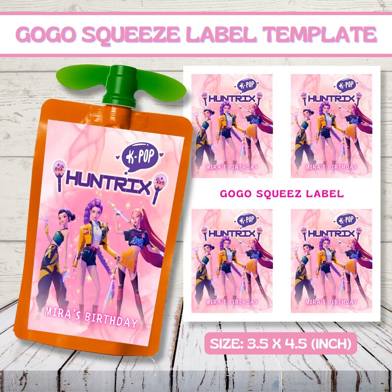 Kpop Demon Hunter Capri Sun Label-kpop Gogo Squeeze Label-huntrix Juice ...