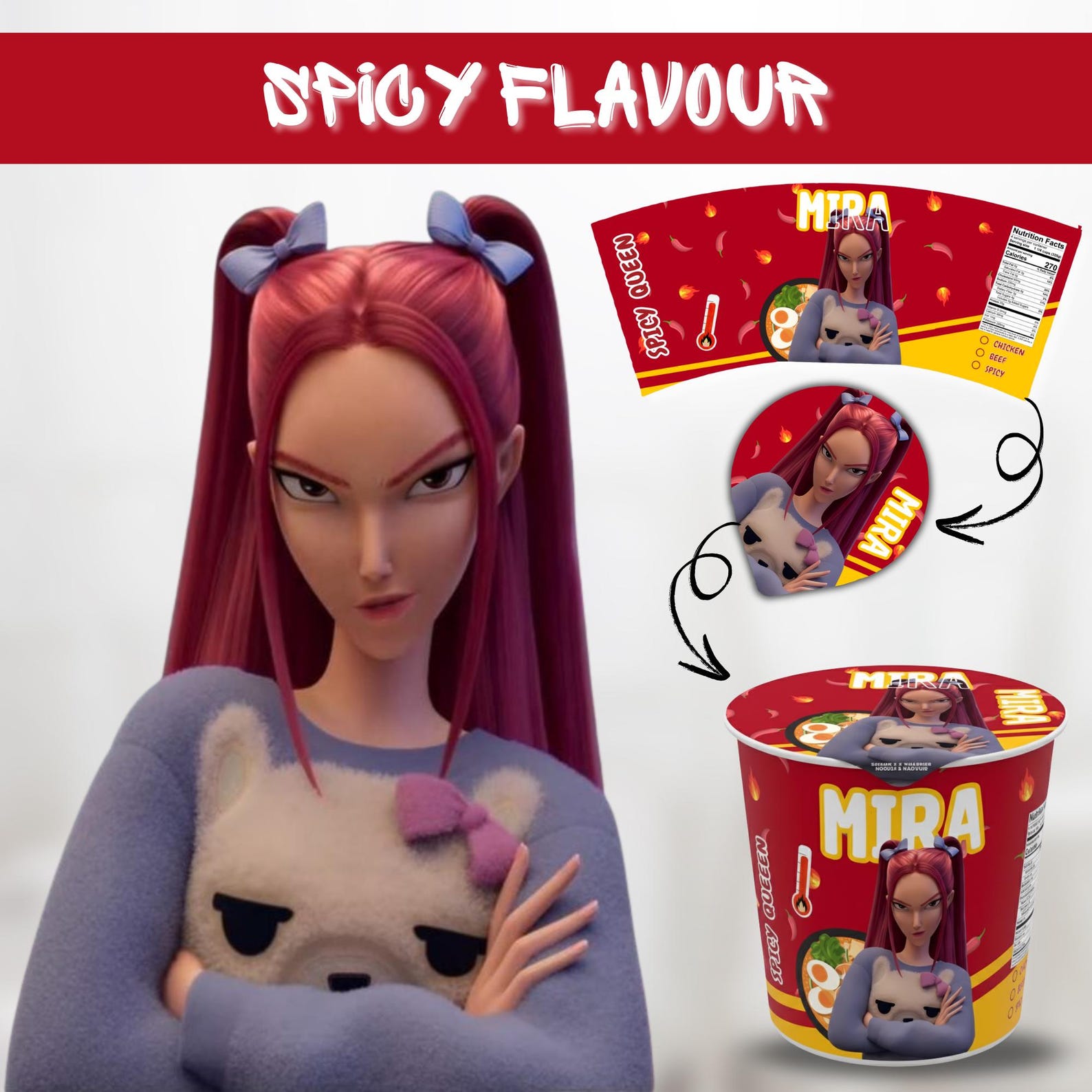 Kpop Demon Hunters Noodle Label, Cosplay Party Favor (editable Canva ...