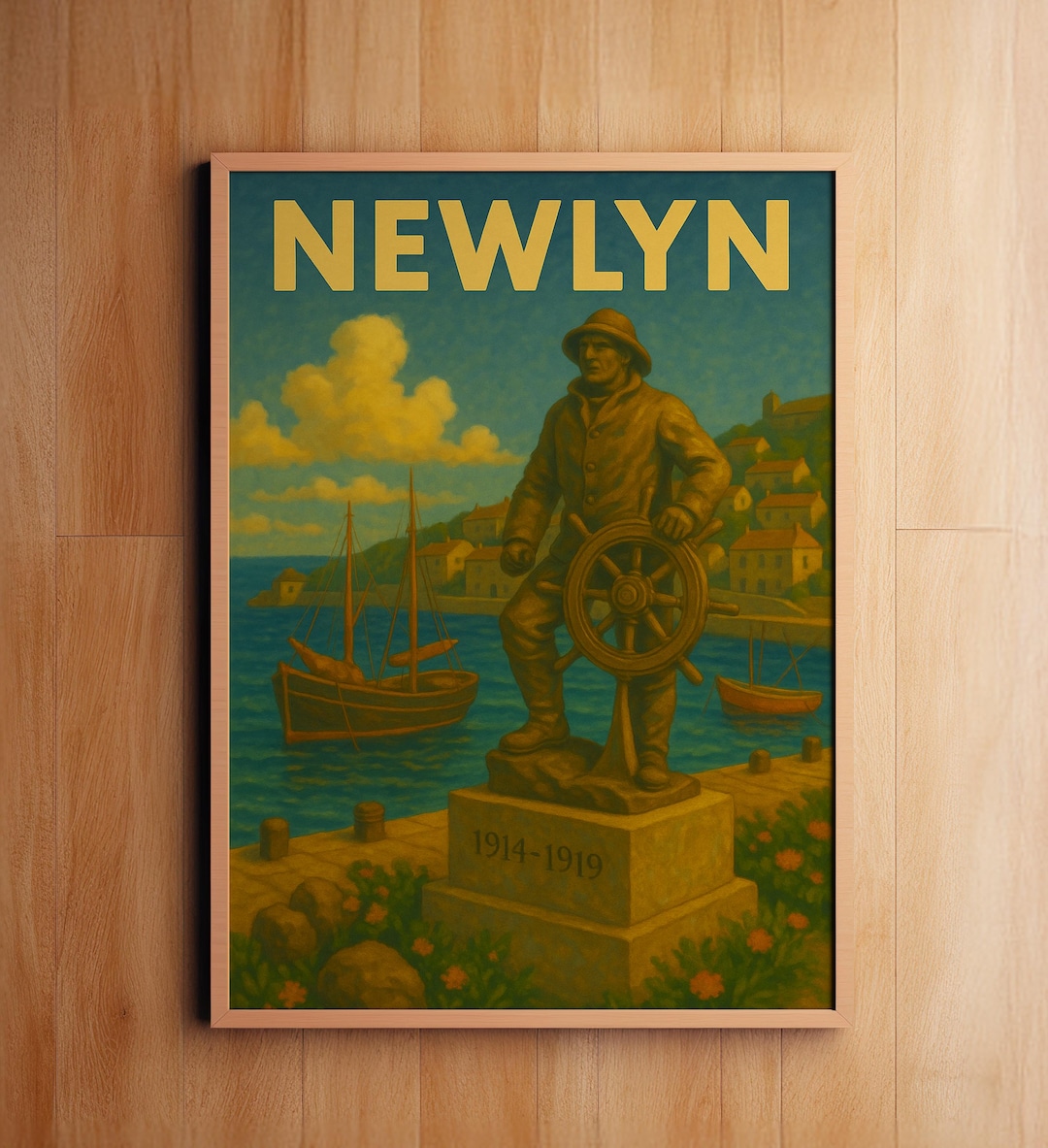 Newlyn Artwork | Newlyn Poster | Vintage Newlyn Travel Poster | Vintage ...