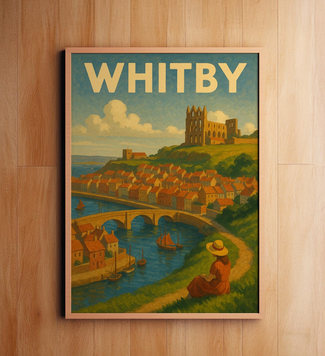 Retro Whitby Poster | Vintage Steam Train Wall Art | Coastal Travel ...