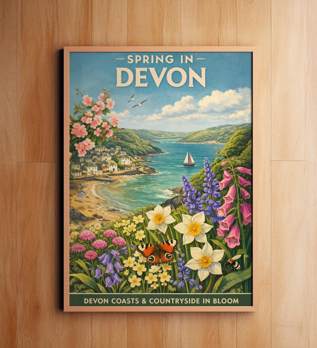Spring in Devon Poster | Coastal & Countryside Wall Art | British ...