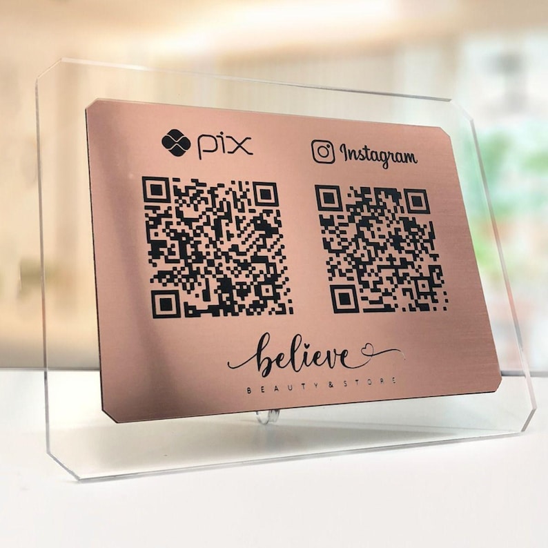 Acrylic Qr Code Scan Sign, Social Media Qr Acrylic Display, Payment Qr ...
