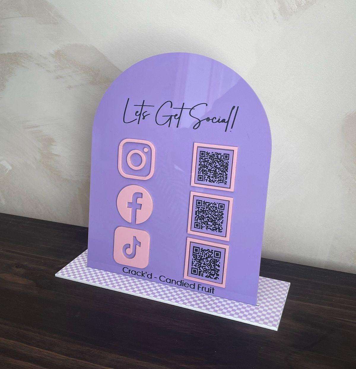 Acrylic Qr Code Scan Sign, Social Media Qr Acrylic Display, Payment Qr ...