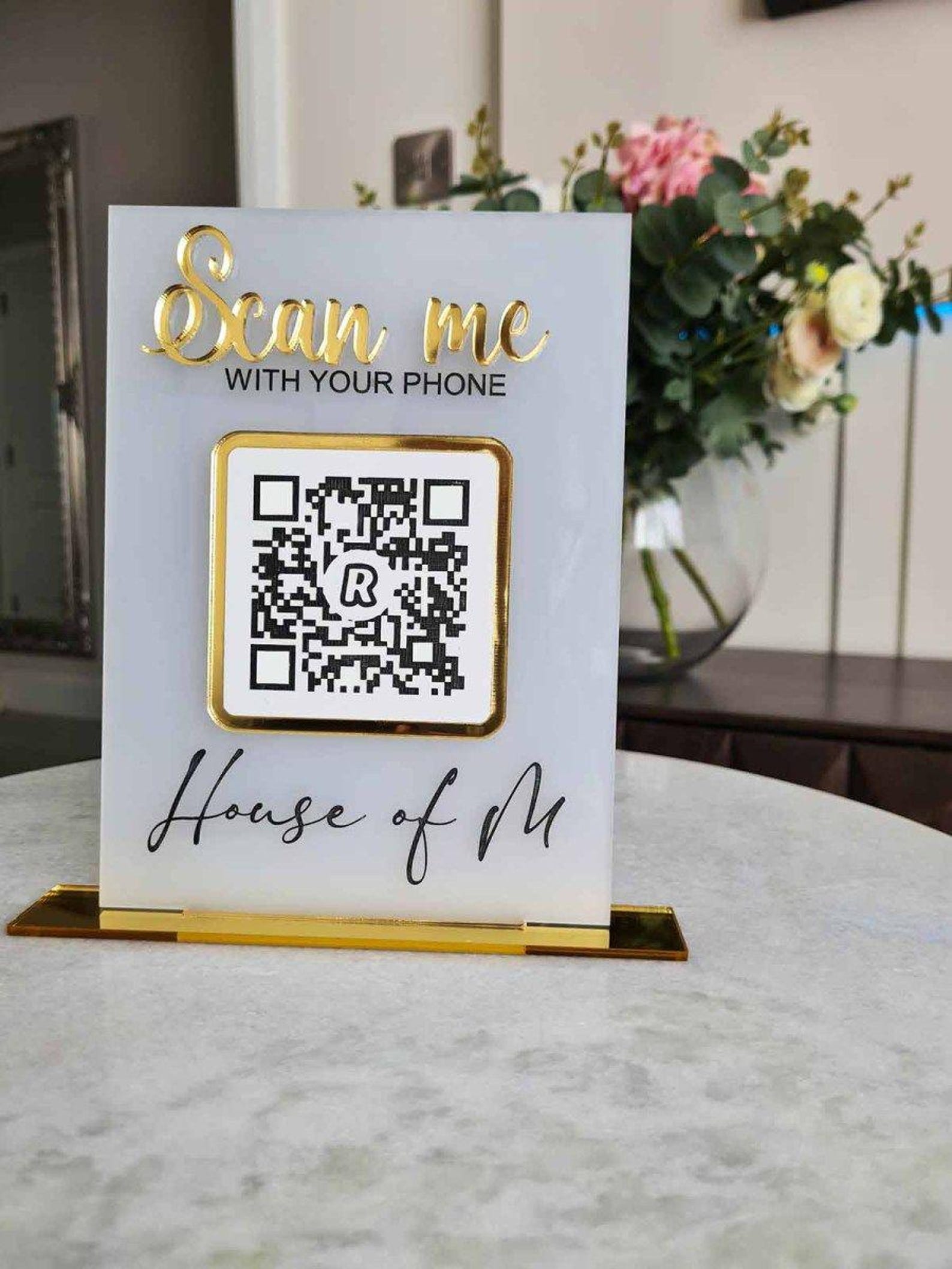 Acrylic Qr Code Scan Sign, Social Media Qr Acrylic Display, Payment Qr ...