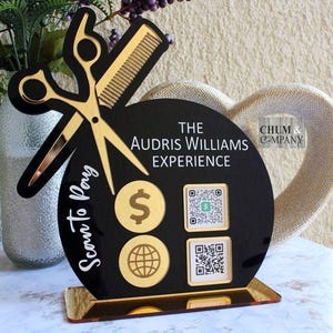 Acrylic Qr Code Scan Sign, Social Media Qr Acrylic Display, Payment Qr ...