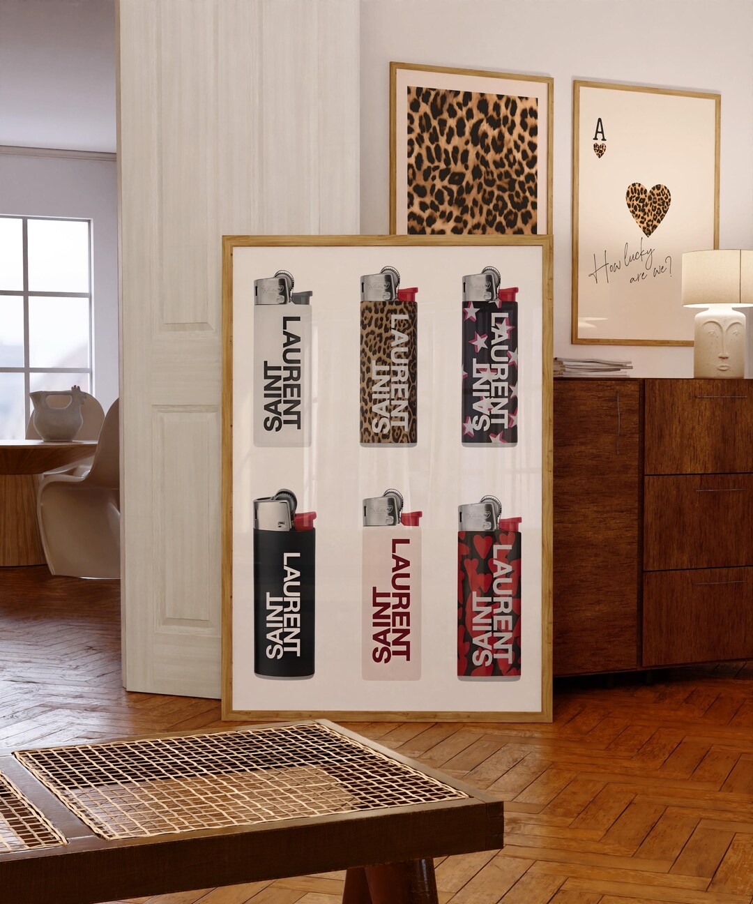 Retro YSL Lighter Collage Poster, Trendy Dorm Wall Art Home Decor Print ...