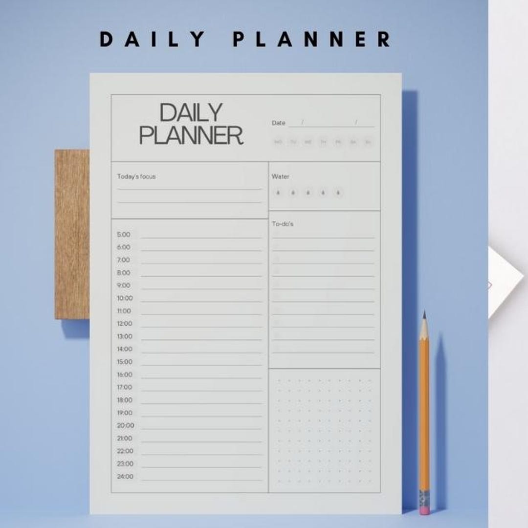 Printable Daily Planner Template PDF| Simple, Minimalist Planner ...