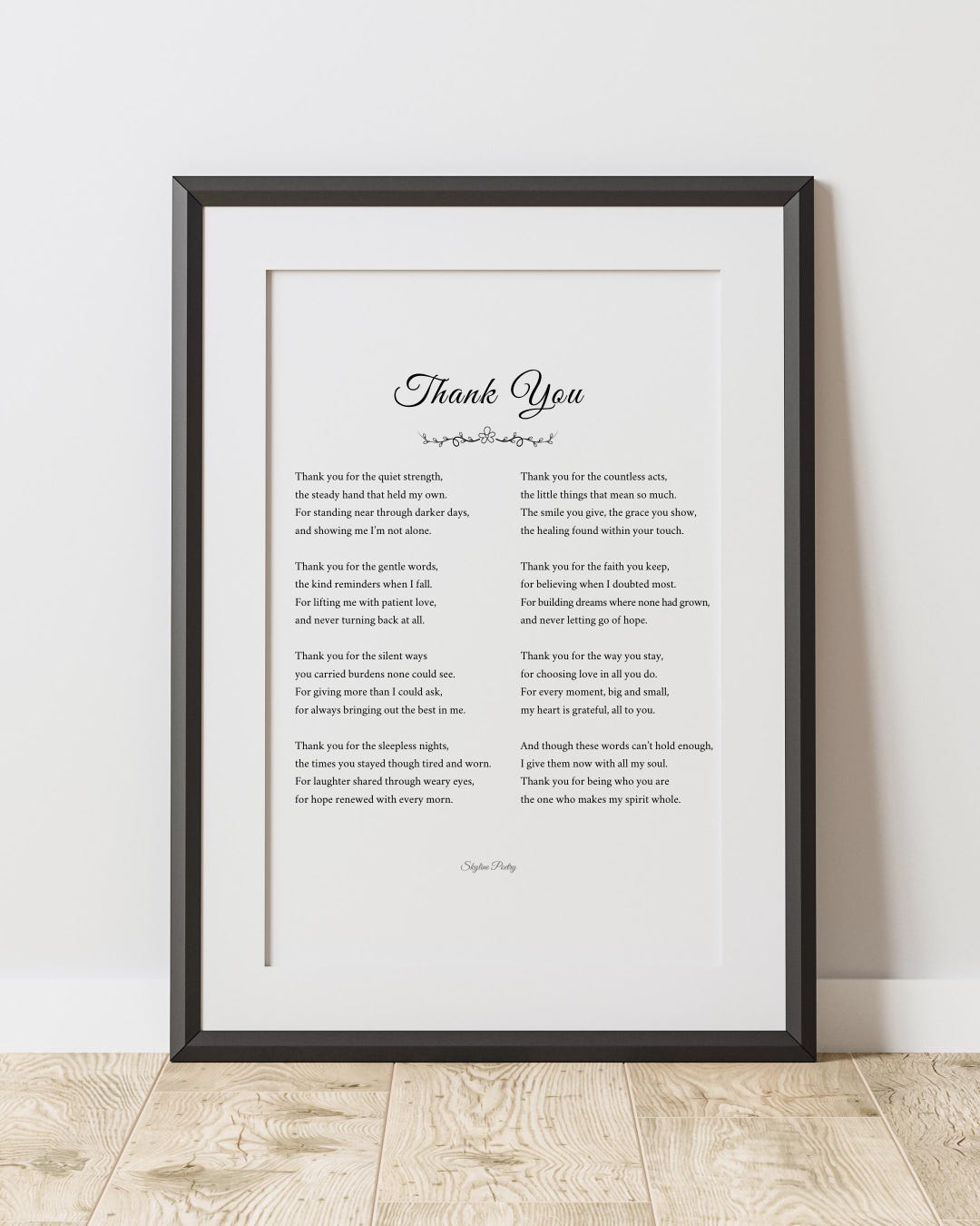 Thank You Poem Printable Bundle — 2 Backgrounds (minimalist White ...