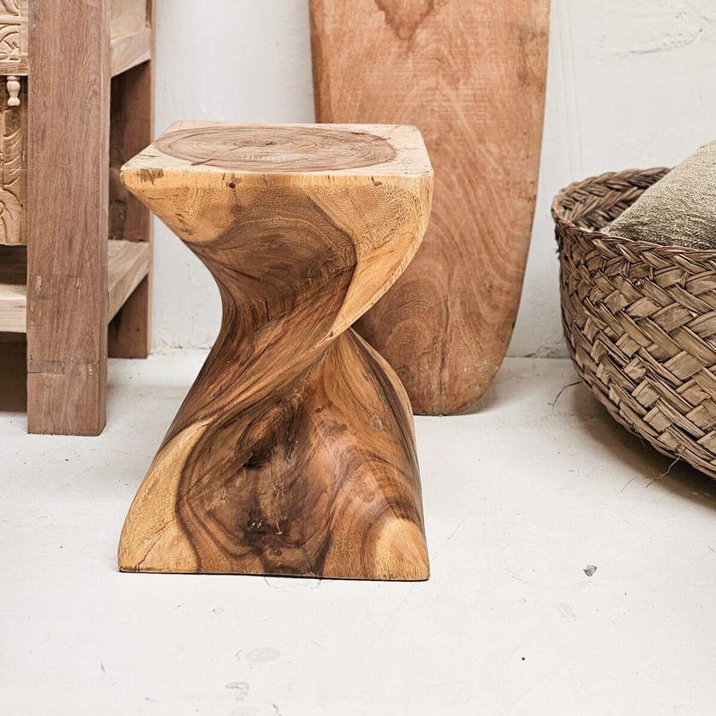 Brown Wood Table Lamp - Etsy UK