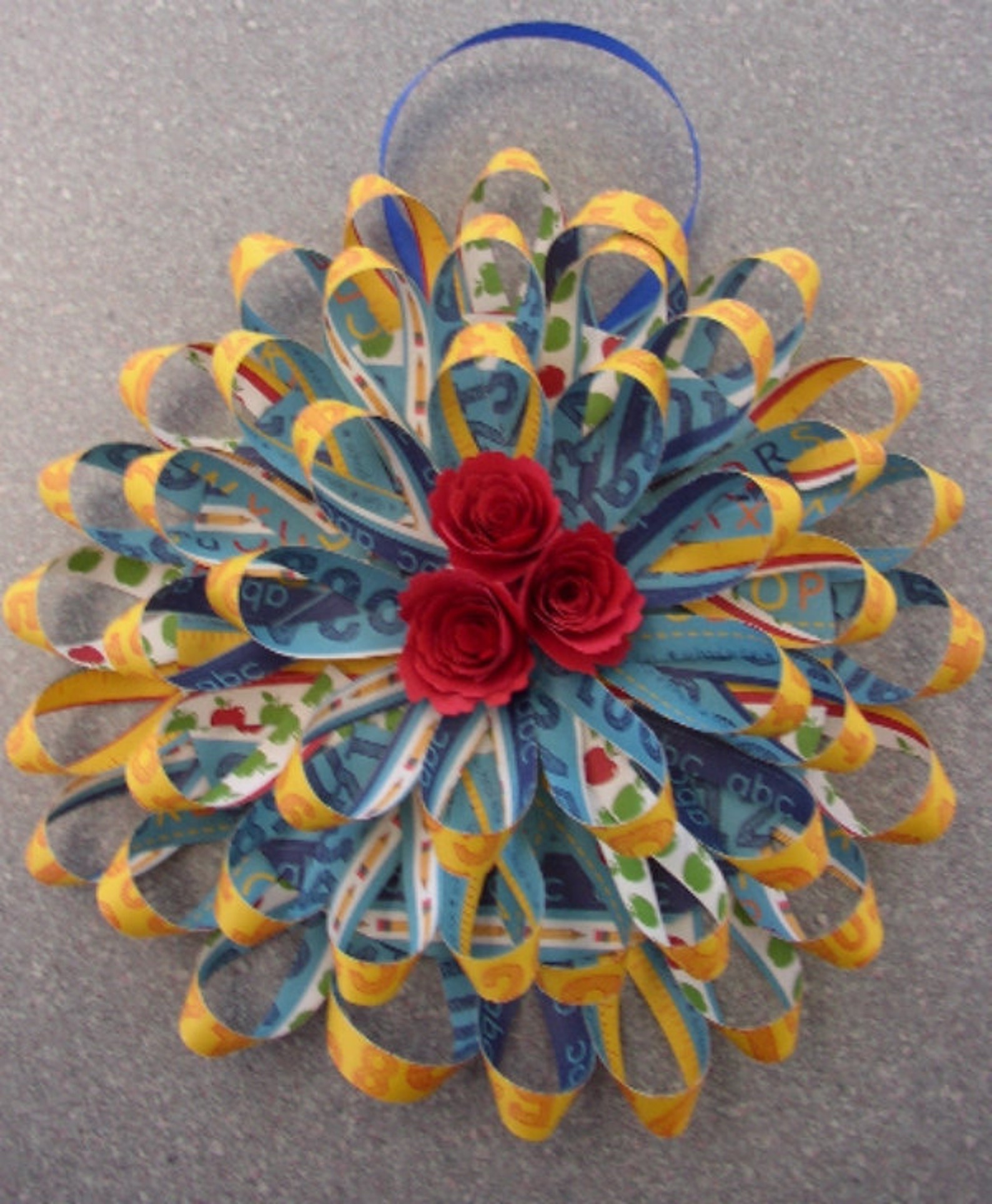 1950's Paper Loop Hanging Wreath "flowers for My Teacher" - Etsy