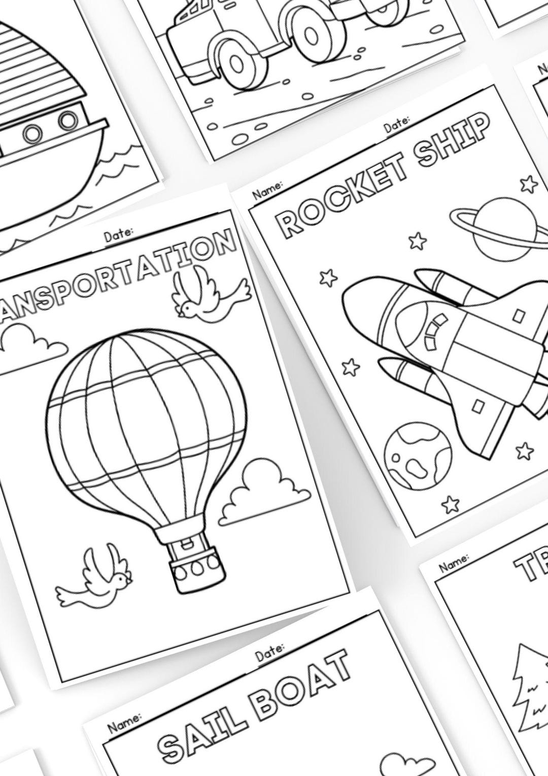 Transportation Coloring Worksheet - Etsy