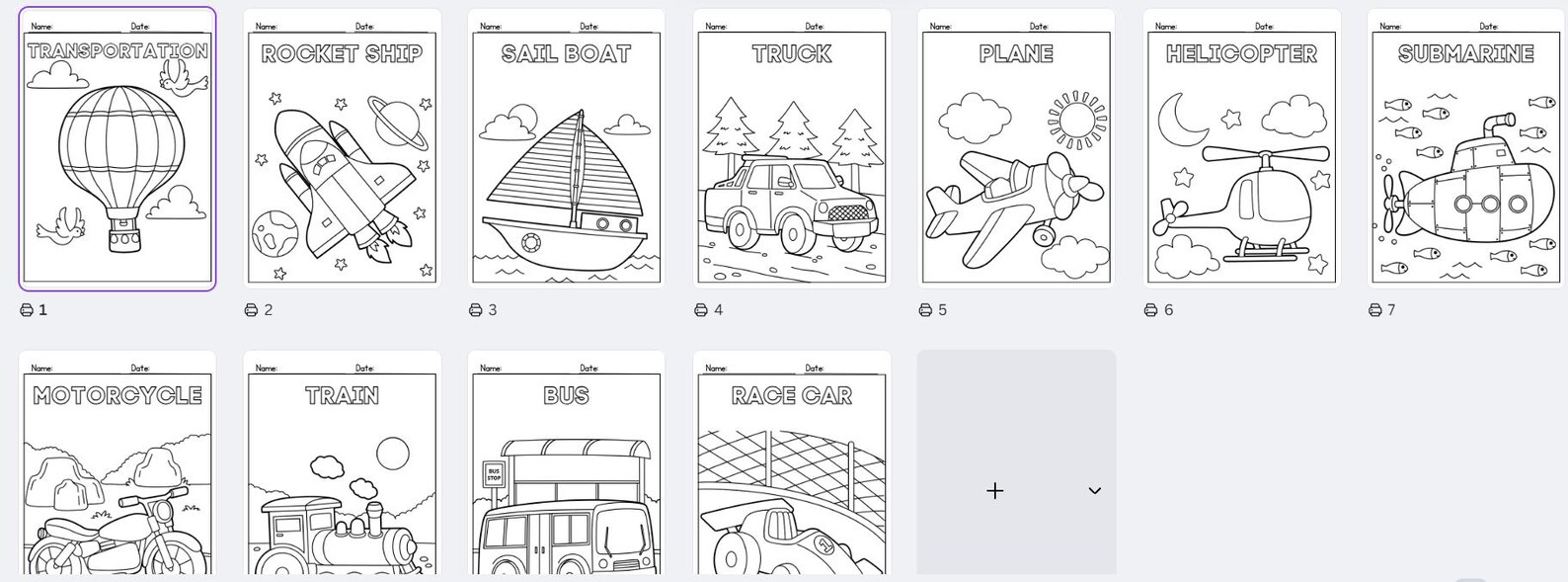 Transportation Coloring Worksheet - Etsy
