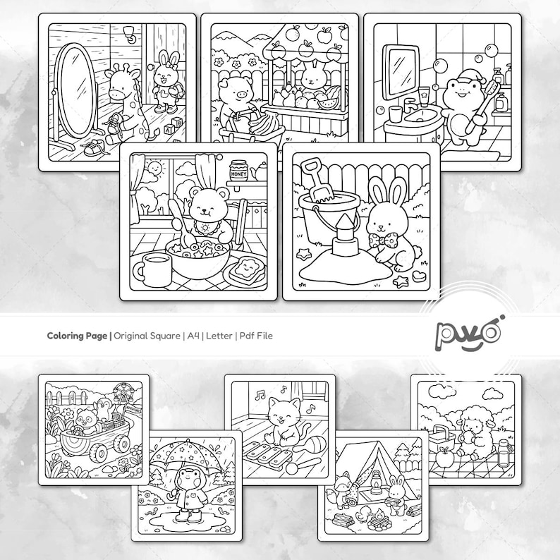 30 Printable Animal Activity Coloring Pages | PDF Download | Puvvo - Etsy