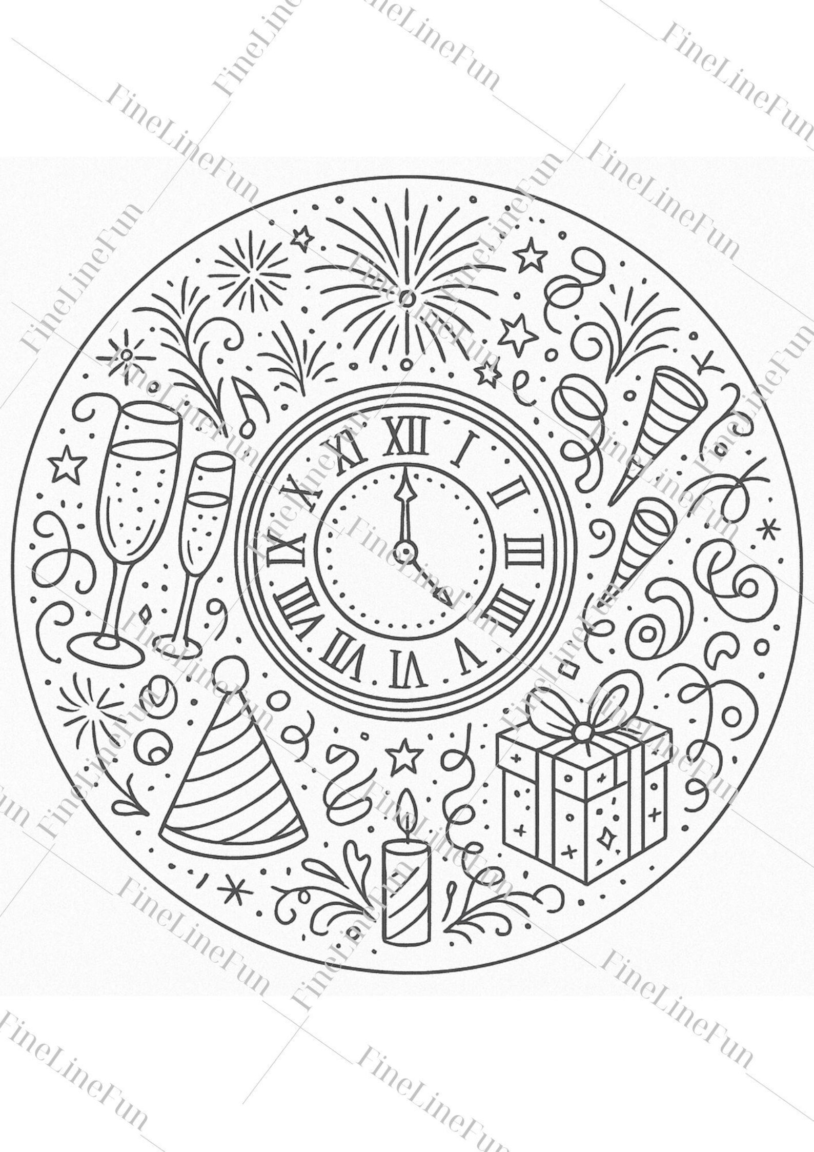 Christmas Mandala Coloring Pages | 12+1 Festive Designs (instant ...