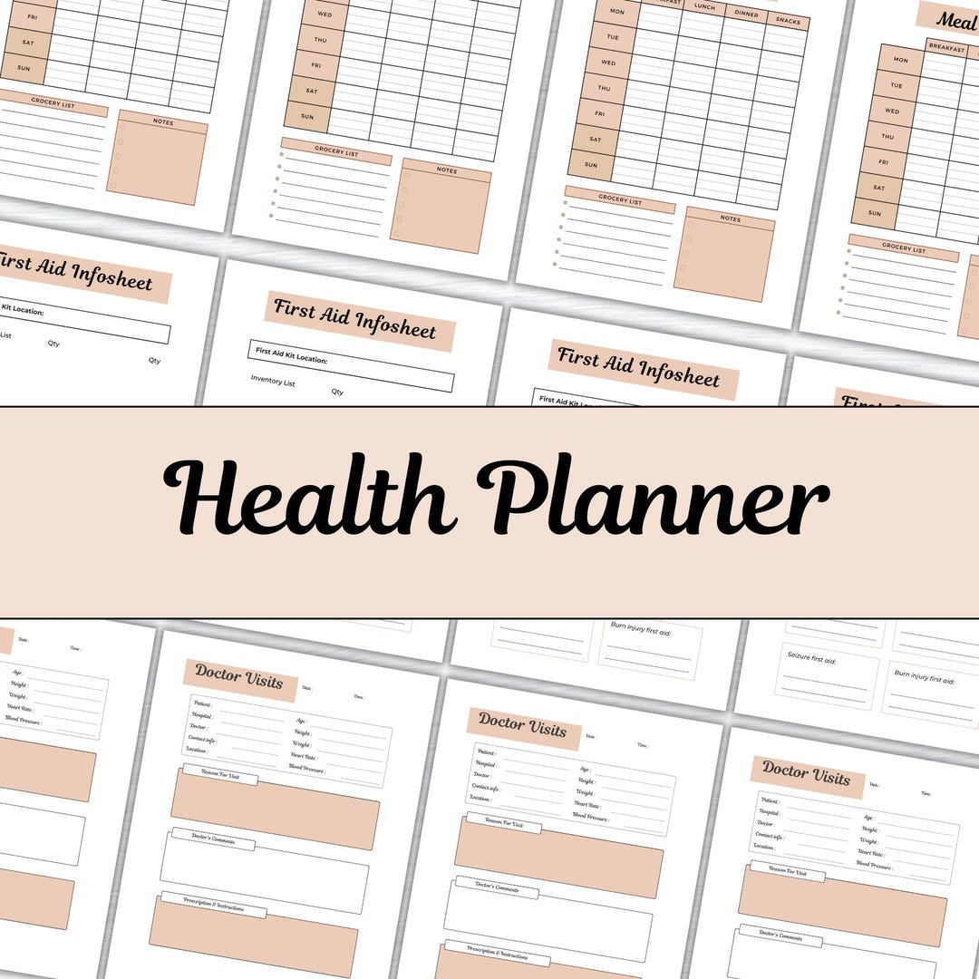 Health Planner | Printable Wellness and Fitness Tracker | Daily Health ...
