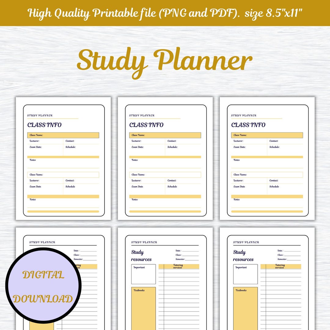Study Planner | Printable Study Schedule | Academic & Exam Prep ...