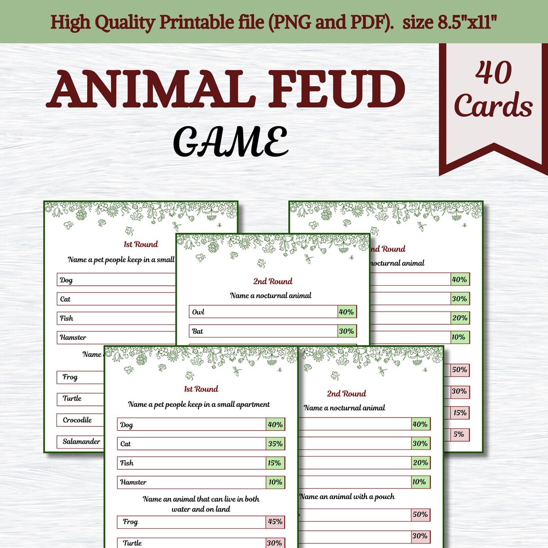 Animal Friendly Feud Game | Animal Friendly Feud | Fun Family Party ...