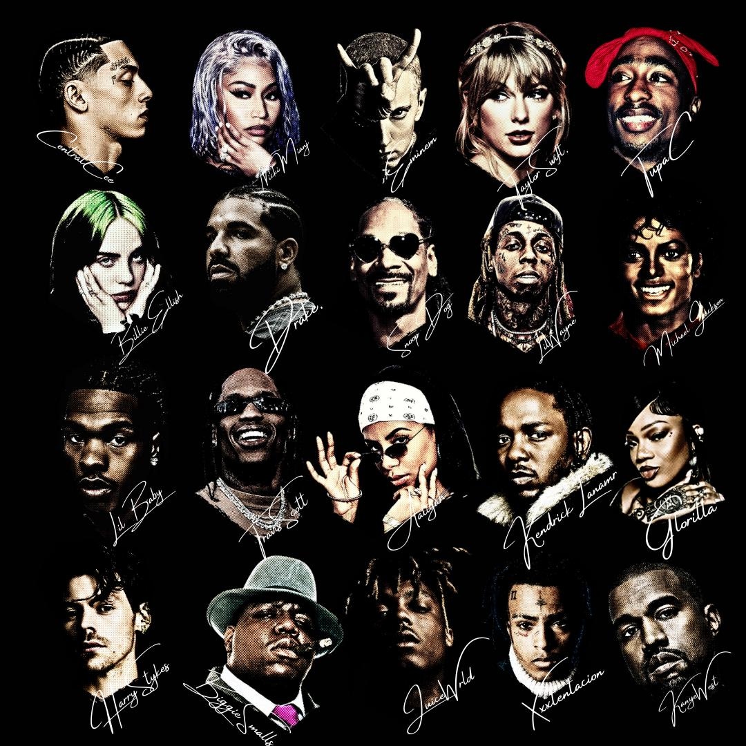Rappers T-shirt Design Bundle: Hip-hop PNG & SVG, Streetwear Art ...