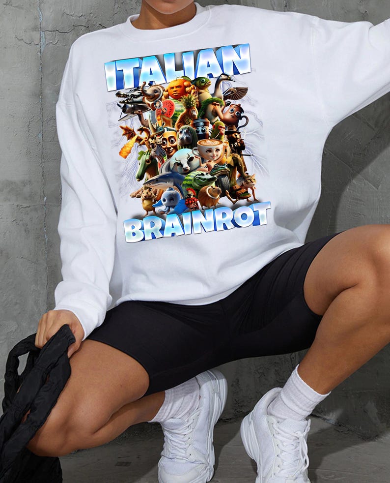 Italian Brainrot Meme T-shirt | Funny Gen Z Trend | Viral AI Character ...