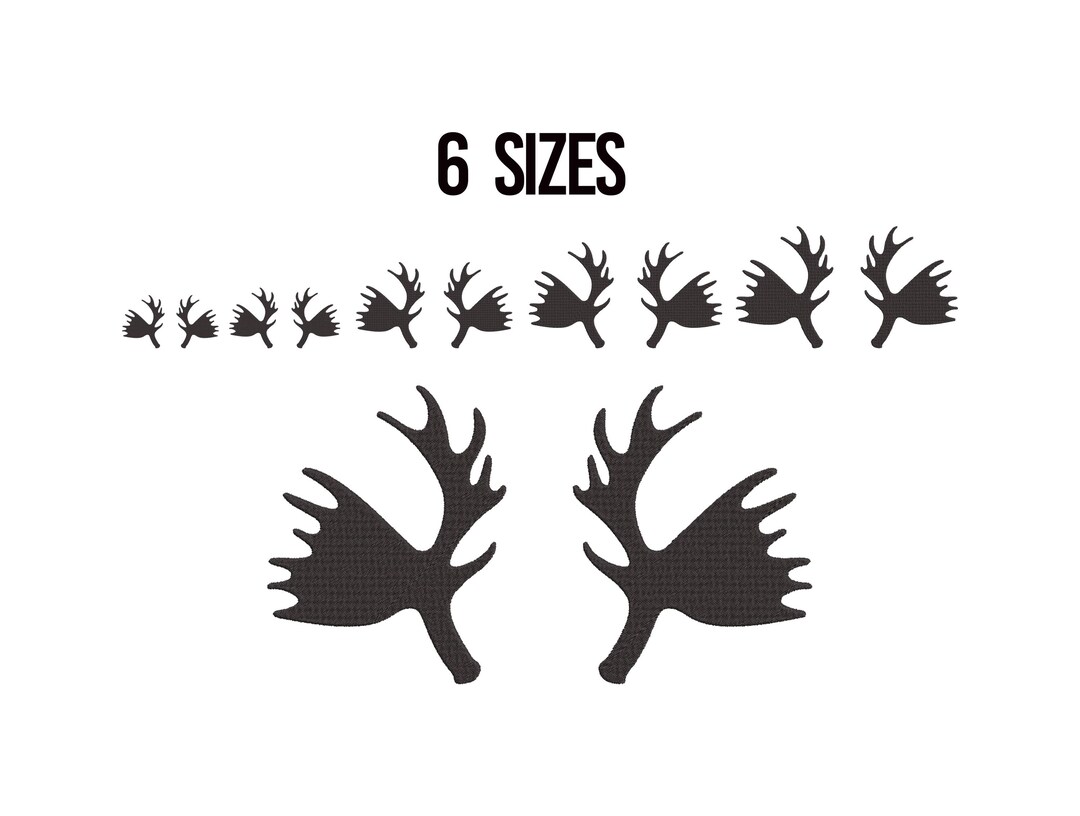 Antlers Embroidery Design, Deer Antler Embroidery Design, Mini Antlers ...