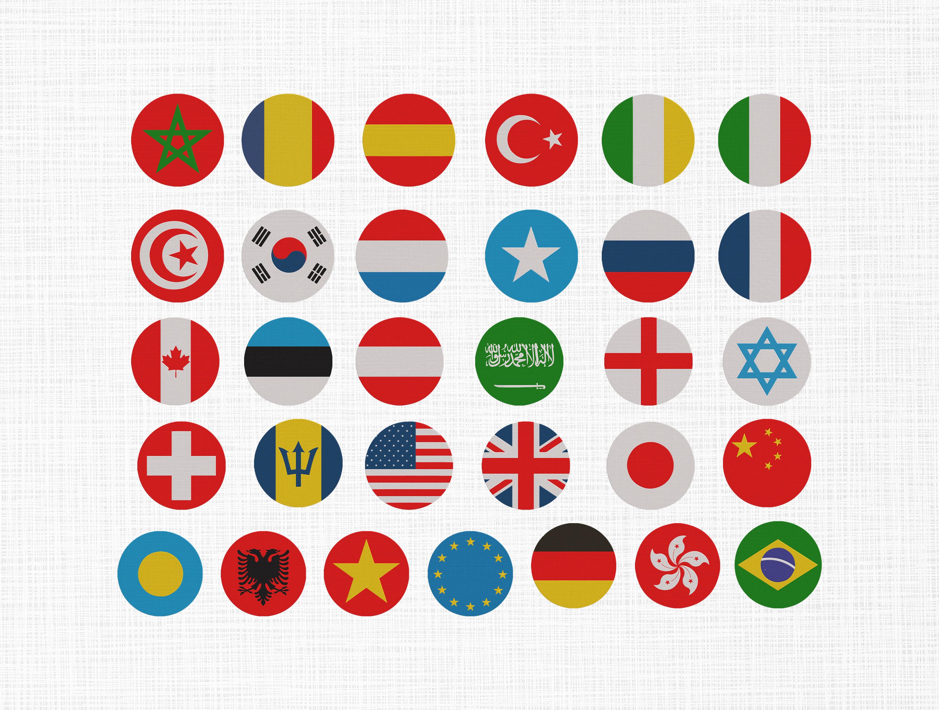 World Country Flags Embroidery Design, Flags Bundle Embroidery Design ...
