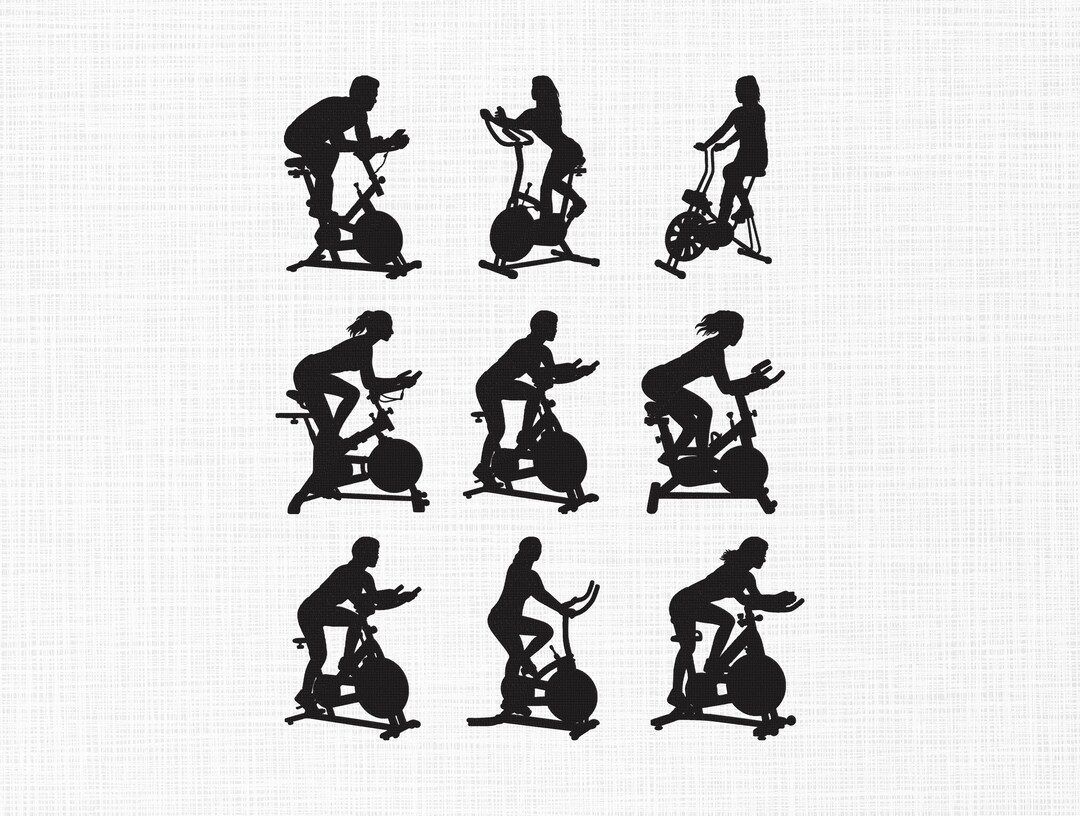 Female on Exercise Embroidery Design, Stationary Bike Embroidery ...