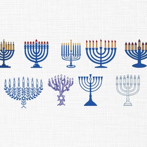 Hanukkah Bundle Embroidery Design, Happy Hanukkah Embroidery, Menorah ...